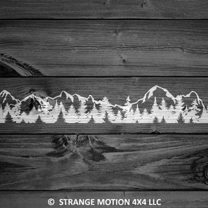 Mountain Banner Vinyl Decal, Trees, Mountain Decal, Mountain Sticker ...