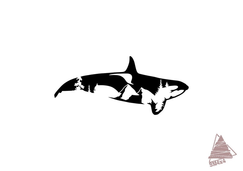 Mountain Orca Decal Killer Whale Decal Laptop Decal Whale | Etsy