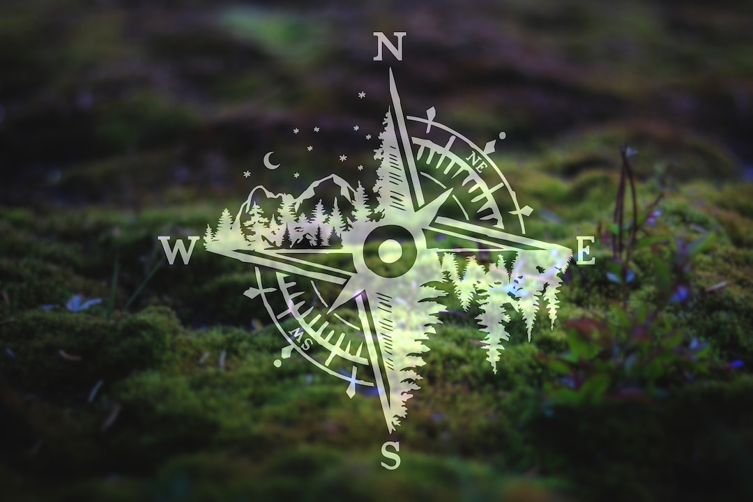 Mountain Compass Decal | Outdoor Decal | Car Decal | Adventure Decal ...