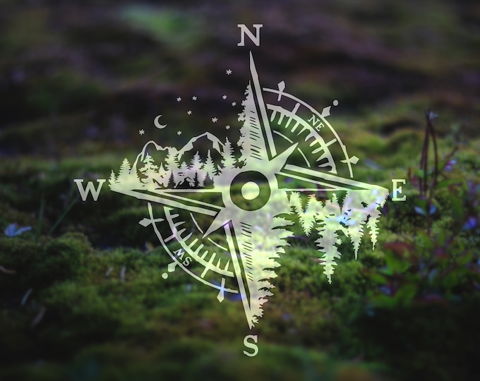 Mountain Compass Decal | Outdoor Decal | Car Decal | Adventure Decal ...