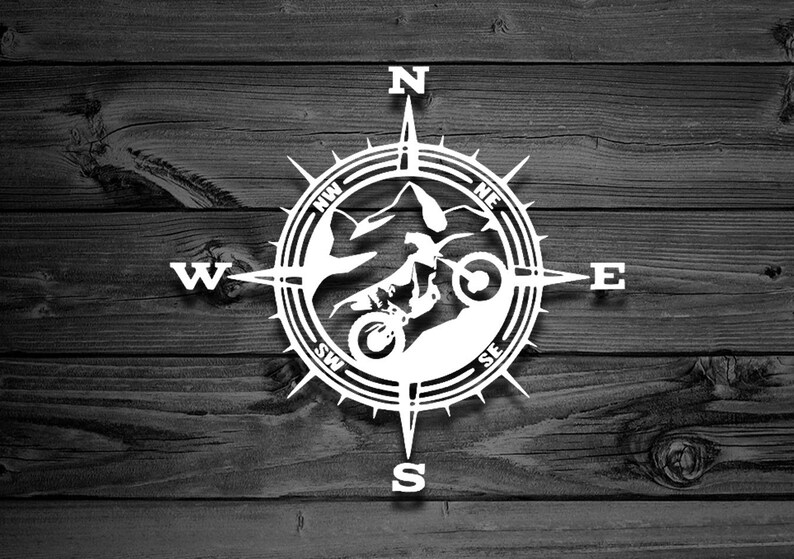 Dirt Bike Decal Car Decal Compass Decal Dirtbike Decal - Etsy