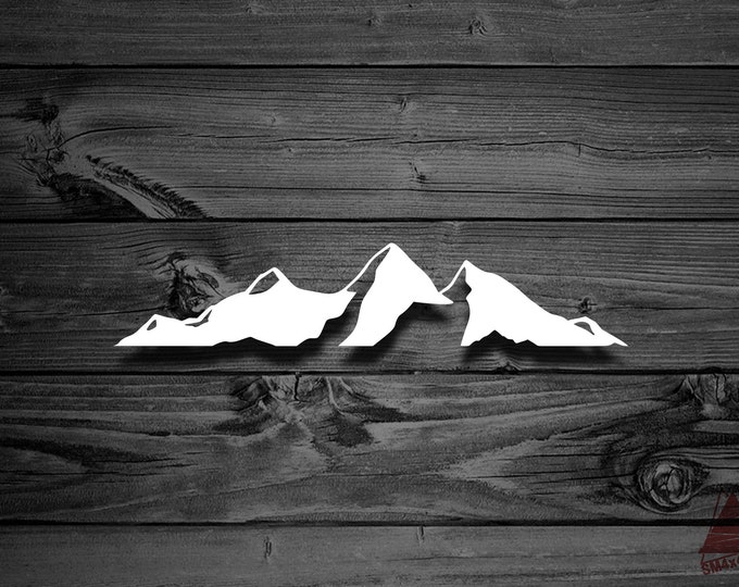 PNW Mountain Banner Vinyl Decal Mountain Decal Mountain | Etsy