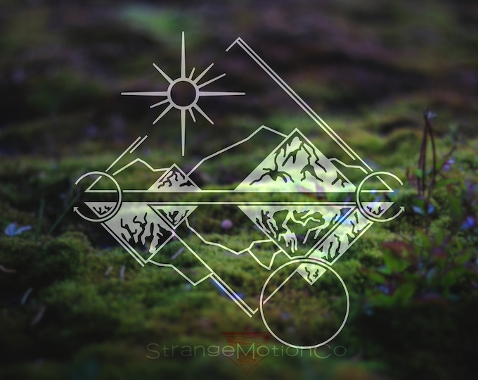 Geometric PNW Nature Decal, Nature Outdoors Decal, Outdoors Decal ...