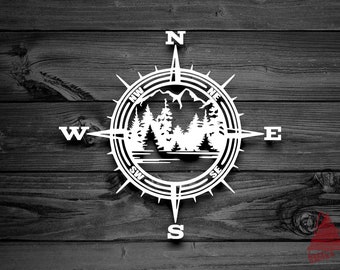 Jackalope Compass Decal Rabbit Decal Car Decal Outdoor | Etsy