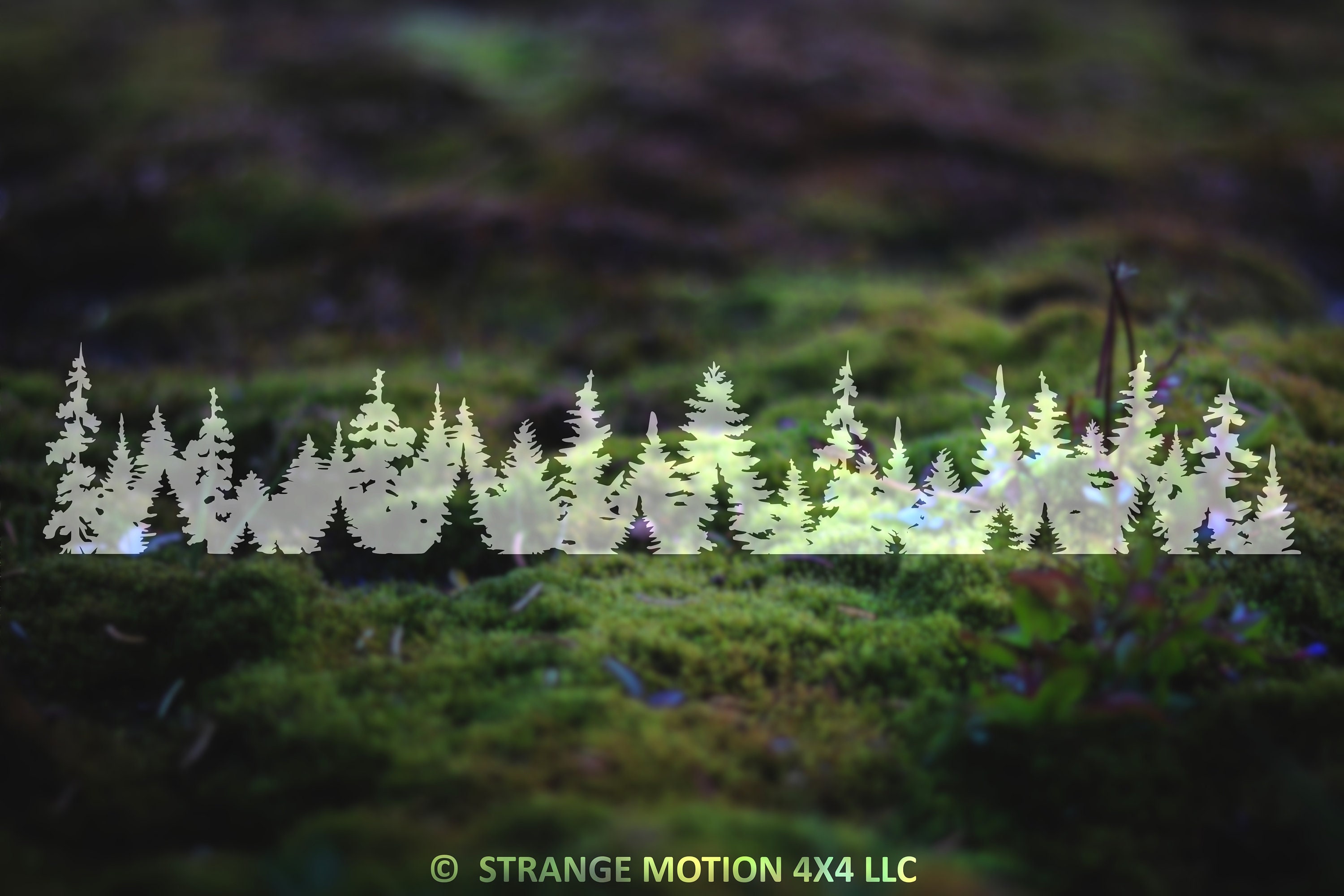 Forest Banner Vinyl Decal, Trees, Mountain Decal, Mountain Sticker ...