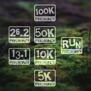 Psychopath Running Decal | Runner Distance Decal | 13.1 Sticker | 26.2 ...