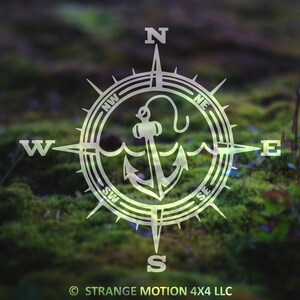 Anchor Compass Vinyl Decal Car Decal Navy Decal Laptop - Etsy