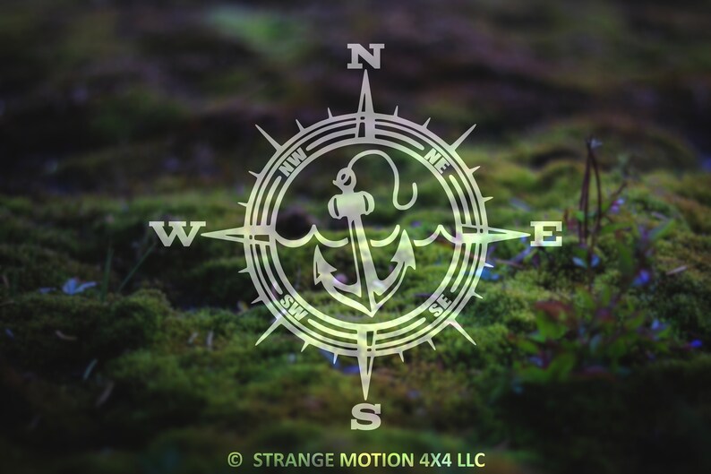 Anchor Compass Vinyl Decal Car Decal Navy Decal Laptop - Etsy