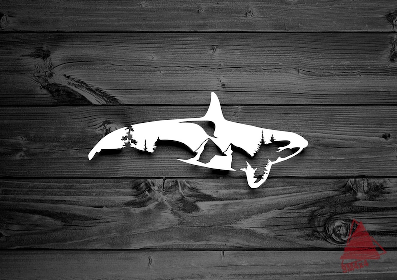 Mountain Orca Decal Killer Whale Decal Laptop Decal Whale | Etsy