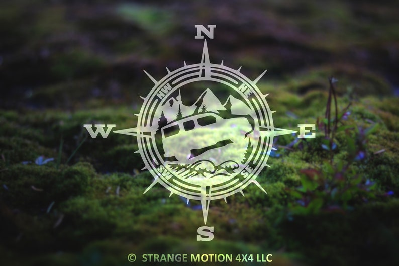 Element Vinyl Decal, Compass Decal, Mountain Decal, Car Decal, Outdoor ...
