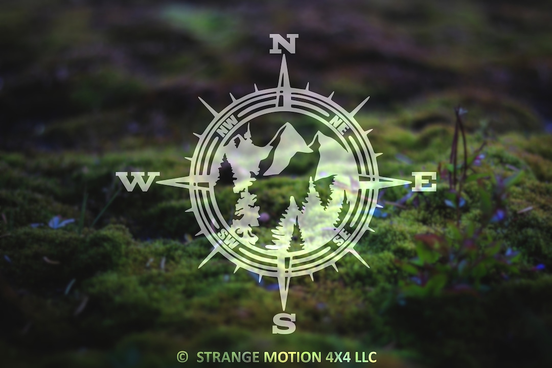 Mountain Compass Decal, Car Decal, Outdoor Decal, Pacific Northwest ...