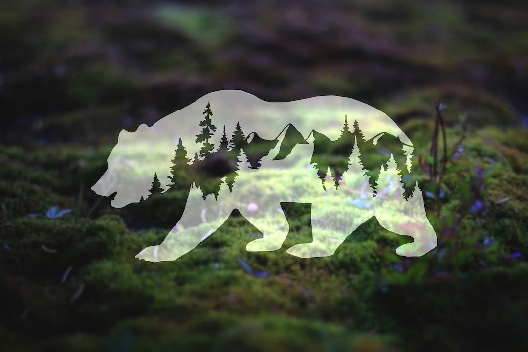 Bear Car Decal | Bear Decal | Mountain Decal | Bear Sticker | Outdoor ...