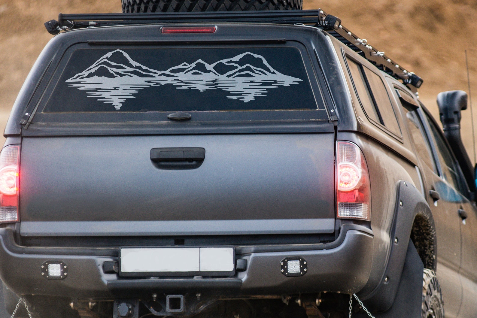 Mountain Range Reflection Decal, Mountain Decal, Mountain Sticker, Lake ...