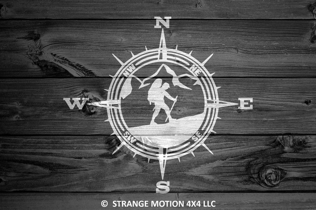 Hiking Compass Decal Mountain Decal Car Decal Outdoor - Etsy