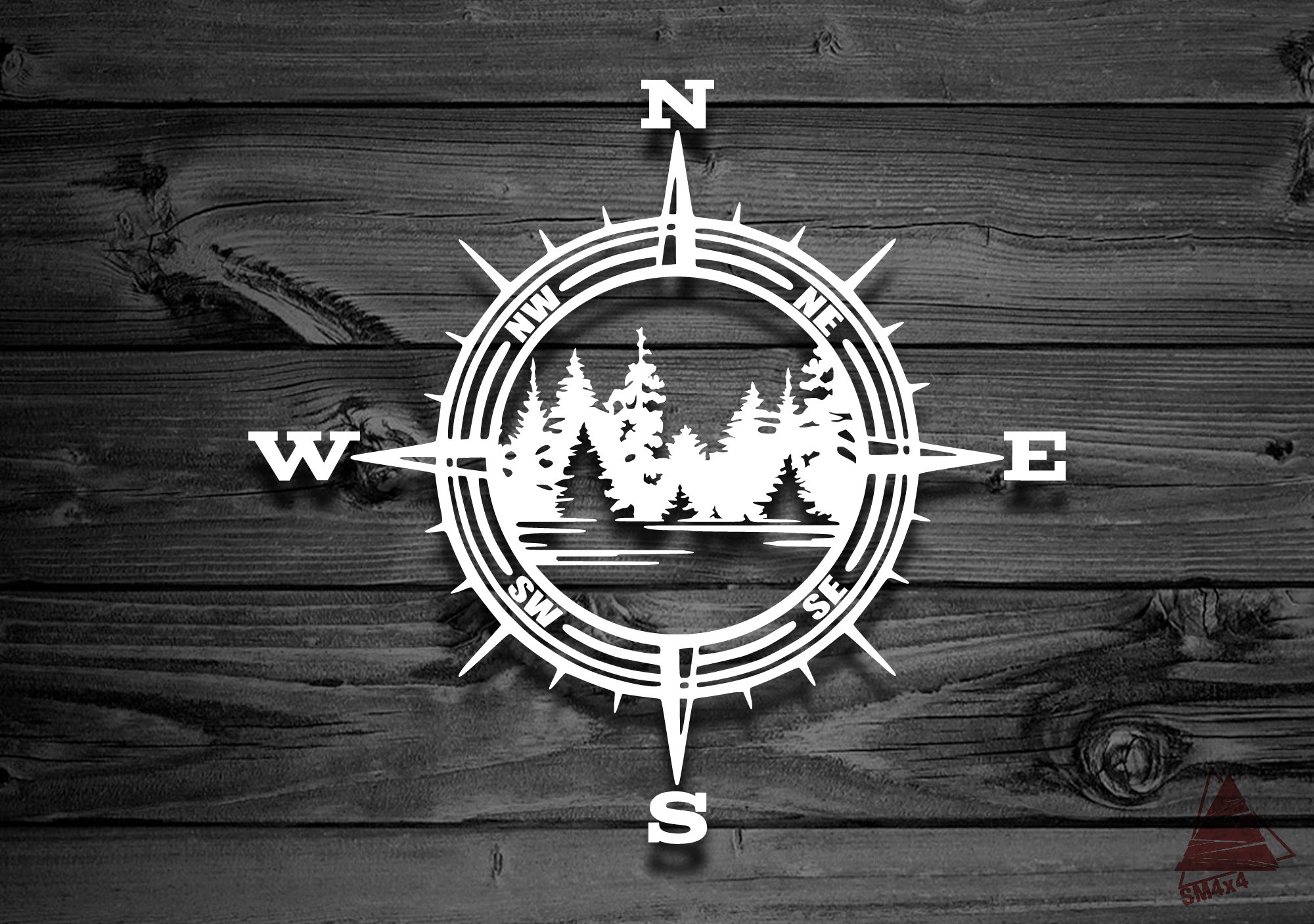 Lake Compass Decal Mountain Decal Car Decal Outdoor Decal - Etsy