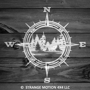 Lake Compass Decal, Mountain Decal, Car Decal, Outdoor Decal, Pacific ...