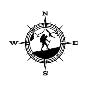 Hiking Compass Decal Mountain Decal Car Decal Outdoor | Etsy