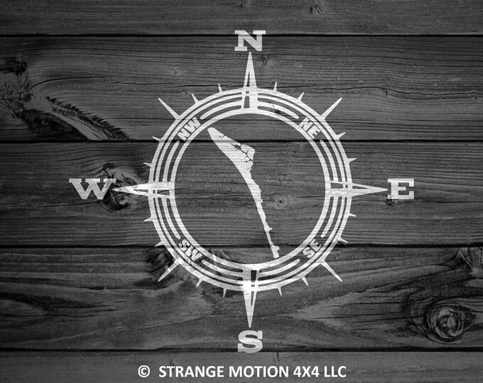 Palm Tree Compass Decal Car Decal Palmetto Decal Palm Tree - Etsy