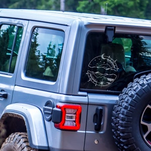 Mountain Compass Car Decal, Mountain Decal, Mountain Sticker, Nature ...