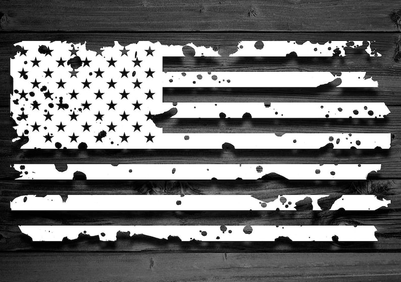 Distressed American Flag Decal Car Decal Patriotic Decal - Etsy