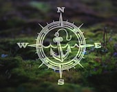 Anchor Compass Vinyl Decal Car Decal Navy Decal Laptop - Etsy