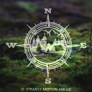 Lake Compass Decal, Camping Decal, Mountain Decal, Car Decal, Outdoor ...