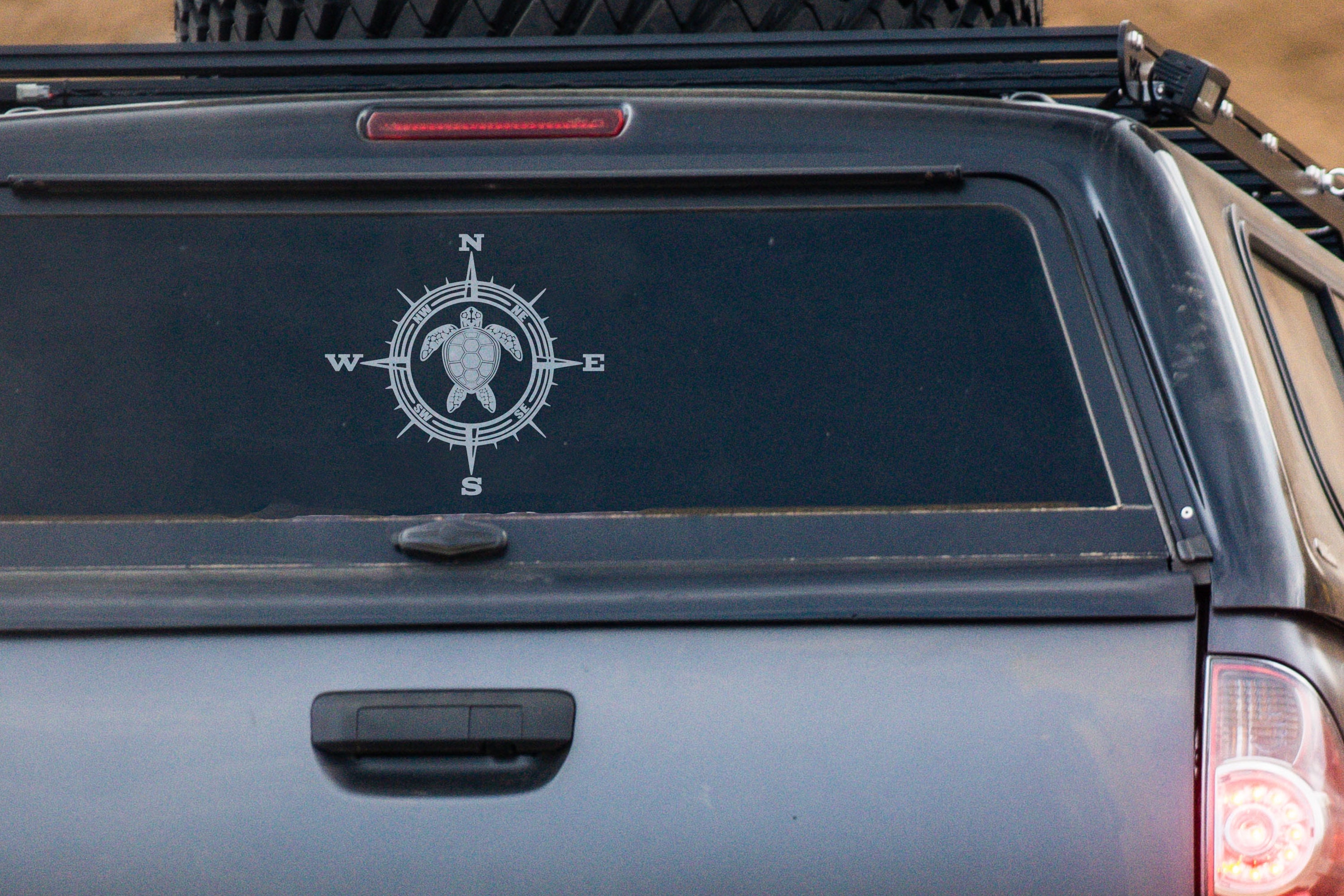 Sea Turtle Compass Rose Vinyl Decal – Ocean Car Sticker, Laptop Decal ...