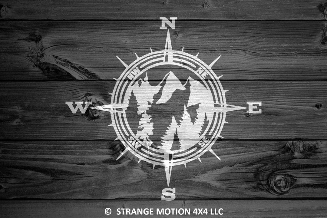 Mountain Compass Decal Car Decal Outdoor Decal Pacific - Etsy