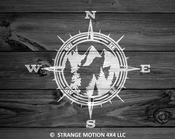 Moose Decal Mountain Decal Compass Decal Outdoor Decal - Etsy