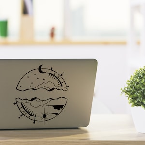 Mountain Compass Car Decal, Mountain Decal, Mountain Sticker, Nature ...