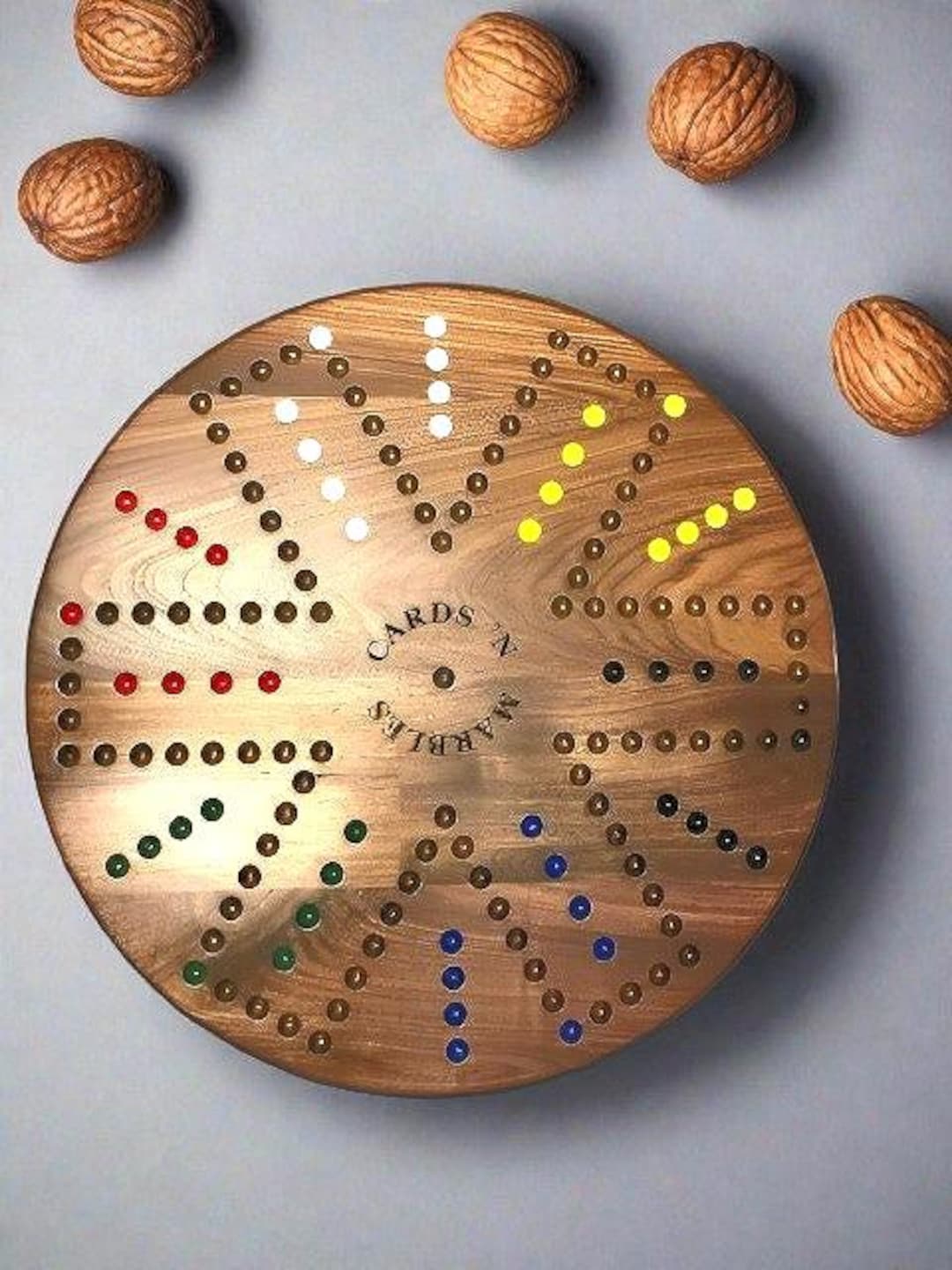 18" or 24" RUSTIC KNOTTY WALNUT Cards 'N Marbles - Etsy