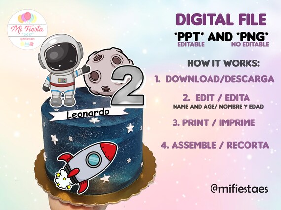 INSTANT DOWNLOAD DIGITAL File Cake Topper Birthday Party Cake - Etsy