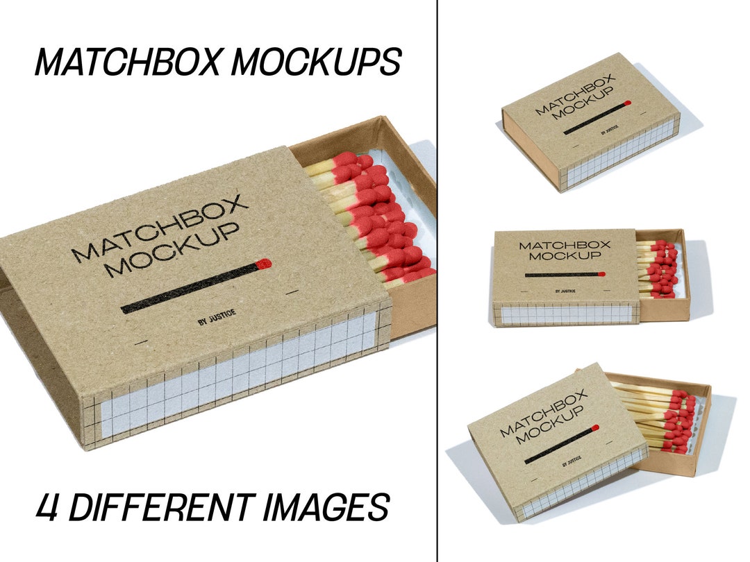 Customizable Matchbox Photoshop Mockup Files - 4 Images - Change the ...