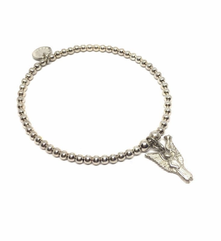 Angel Bracelet in Sterling Silver Archangel Gabriel Bead - Etsy