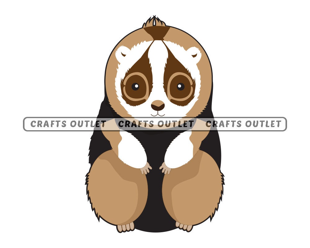 Baby Slow Loris Svg Cut Files Eps Vector Cricut Clipart Cute Animals ...