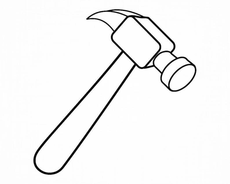 Hammer Outline Svg Hammer Svg Building Svg Tool Svg | Etsy