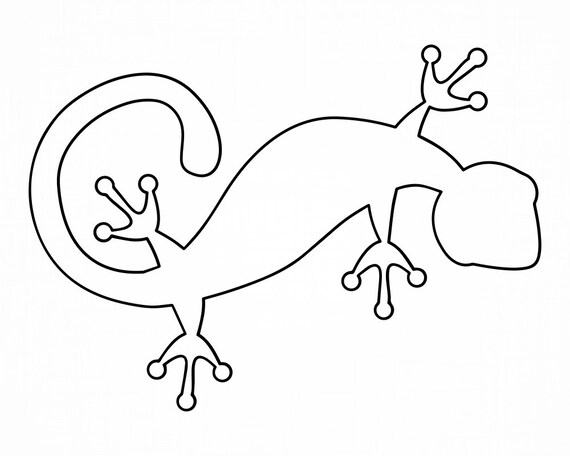 Gecko Outline Tattoos
