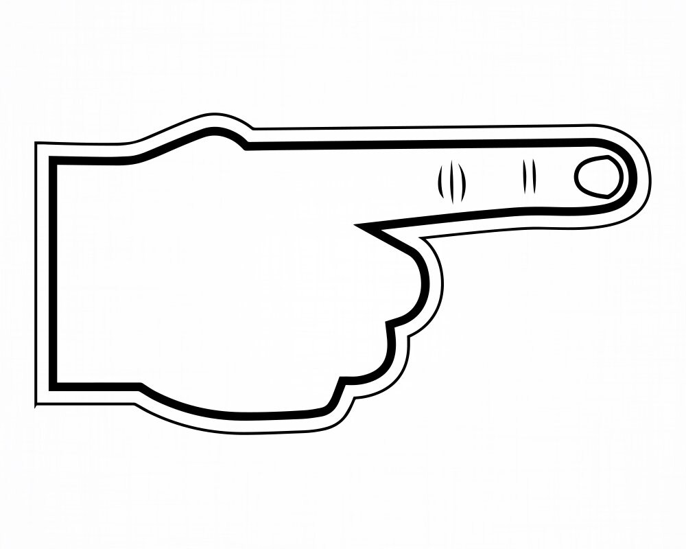 Pointing Finger Outline 2 Svg Pointing Svg Hand Pointing | Etsy