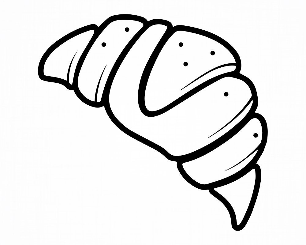 Croissant Outline 2 Svg Croissant Svg Croissant Cut Files | Etsy Hong Kong