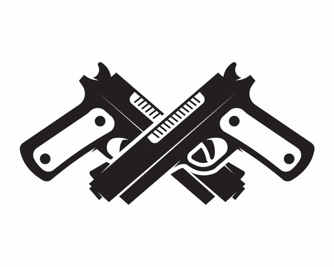 Pistols Logo Revolver Gun Weapon Target Shooting Range SVG Cut | Etsy