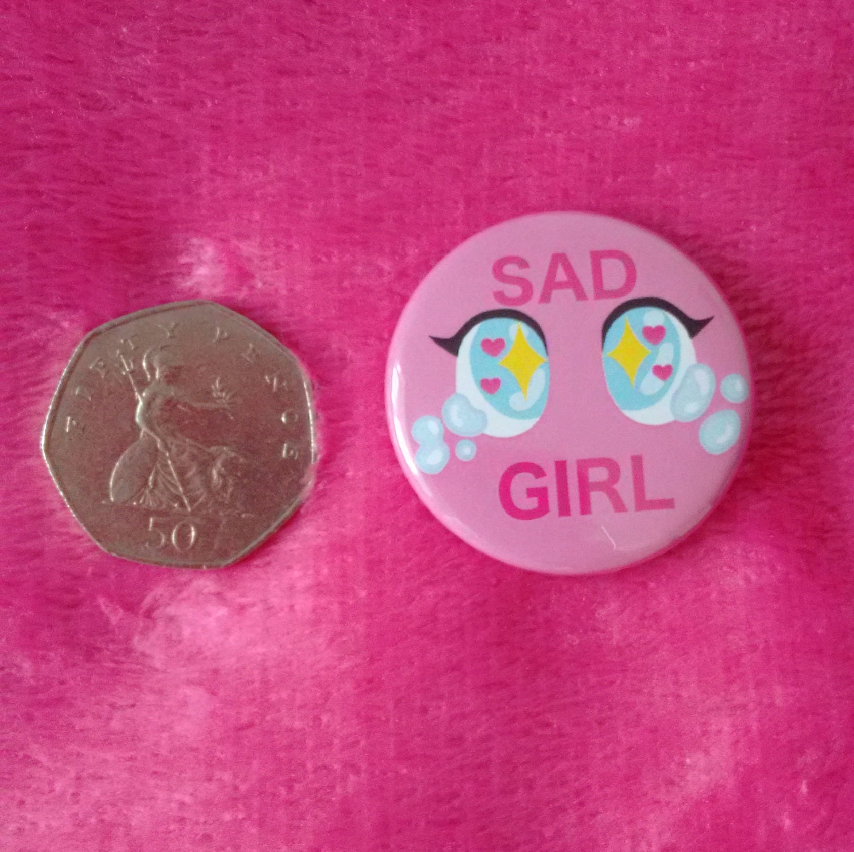 Sad Girl and Magical Girl Badges - Etsy