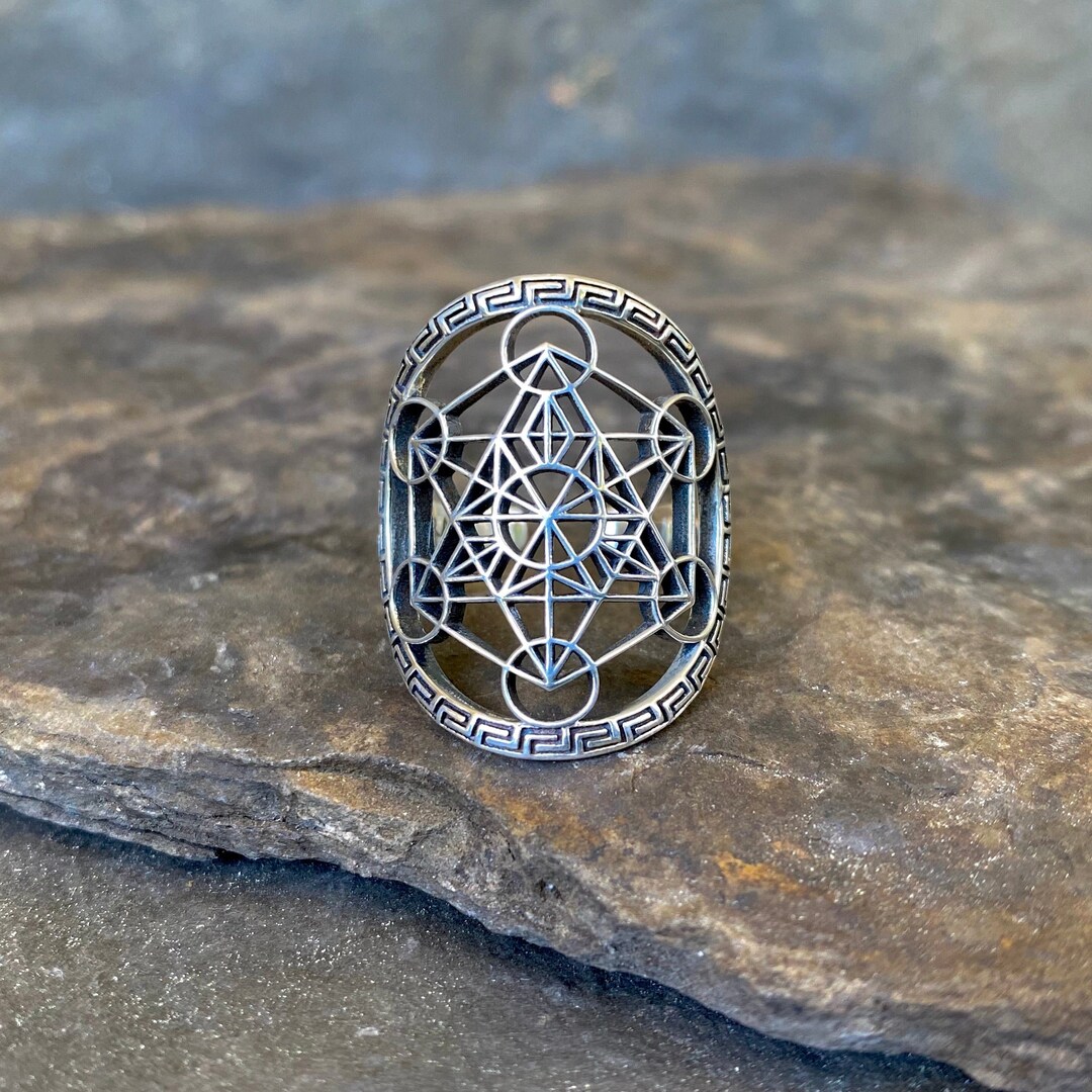 ANKORA & Metatron Ring Yin and Yang Metatron's Cube Ring for Women and ...