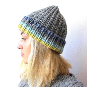 Wool chunky knit cuffed hat hand knit hat warm winter toque | Etsy