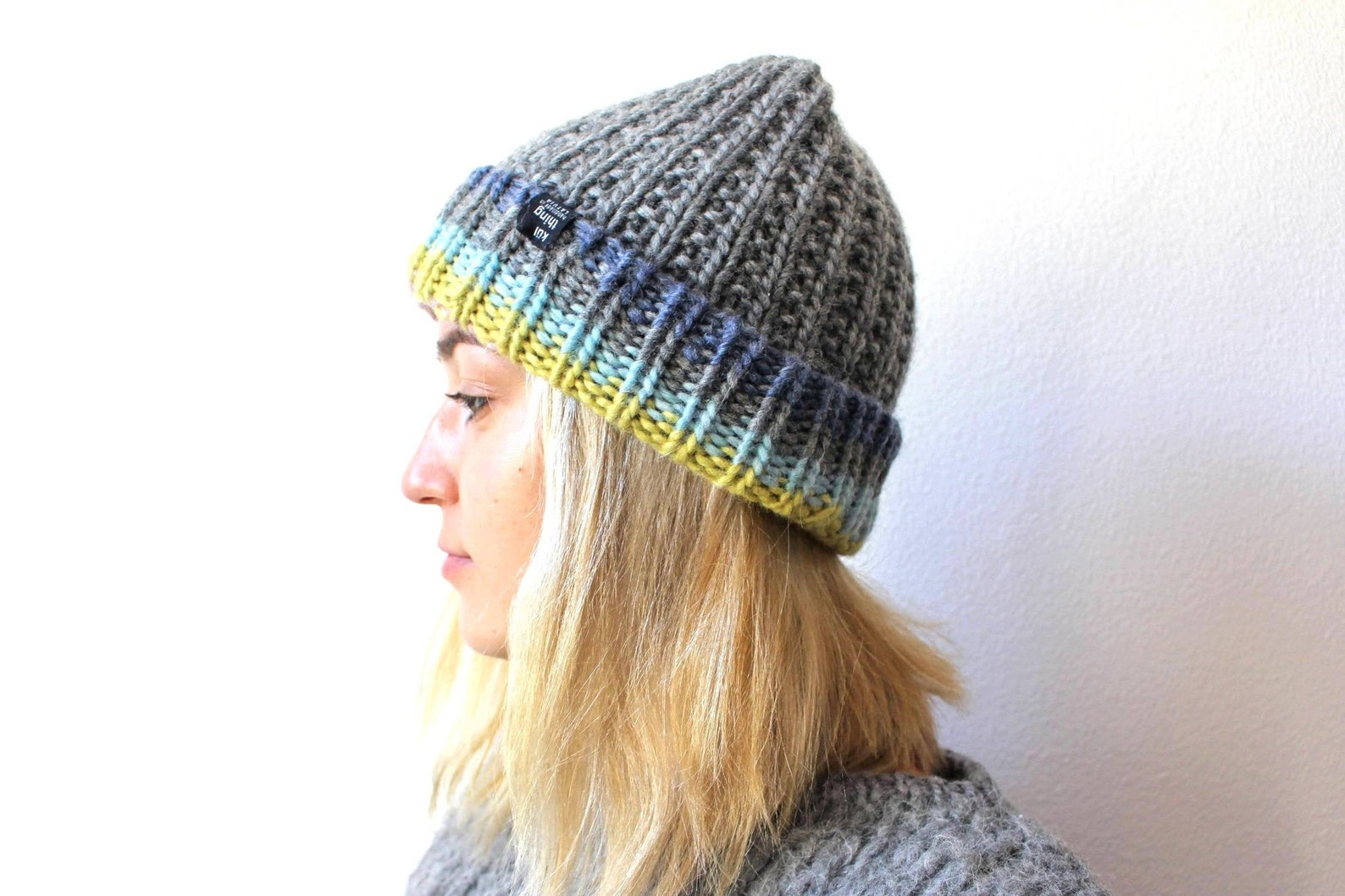 Wool Chunky Knit Cuffed Hat Hand Knit Hat Warm Winter Toque | Etsy