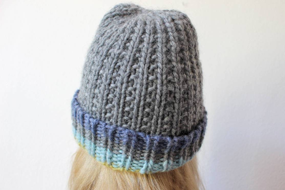 Wool Chunky Knit Cuffed Hat Hand Knit Hat Warm Winter Toque - Etsy