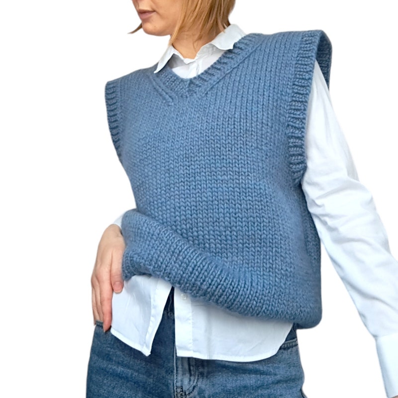 Hand Knitted Vest - Etsy