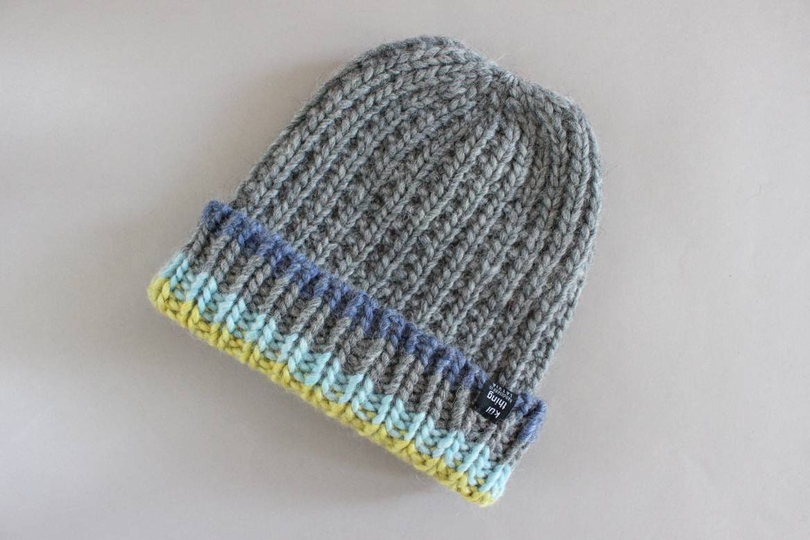 Wool Chunky Knit Cuffed Hat Hand Knit Hat Warm Winter Toque - Etsy