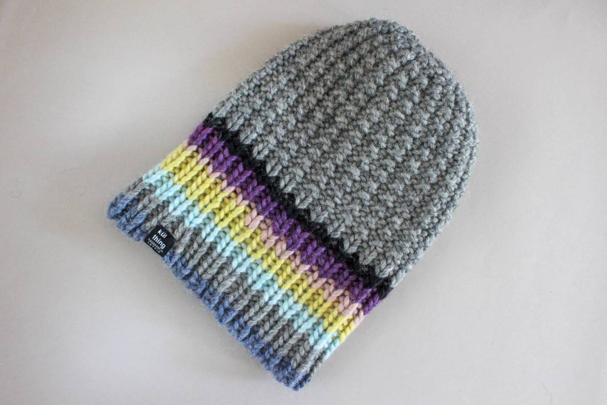 Wool Chunky Knit Cuffed Hat Hand Knit Hat Warm Winter Toque - Etsy