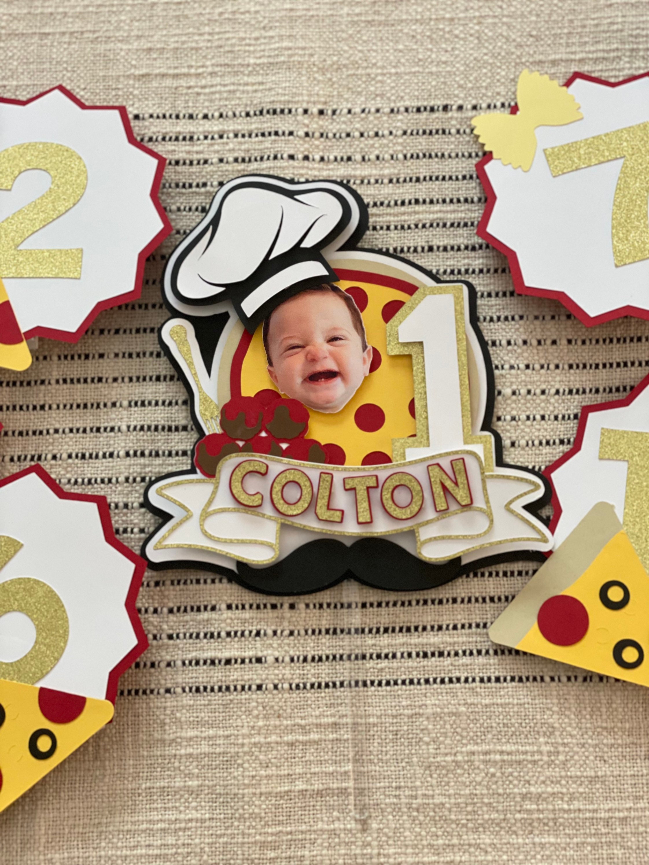 Pizza Cake Topper First Birthday Cake Topper Smash Cake - Etsy