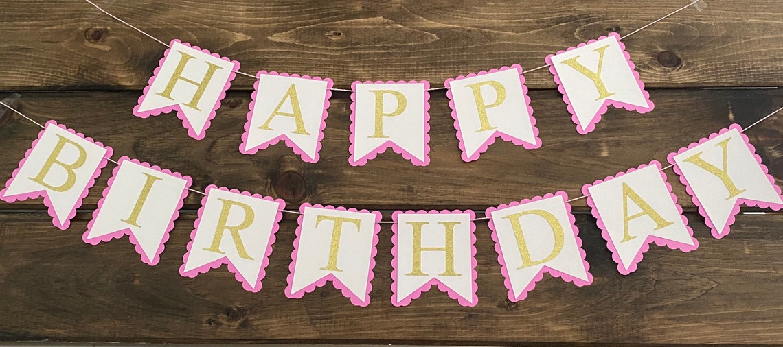 Happy Birthday Banner Birthday Party Decor Birthday Banner | Etsy